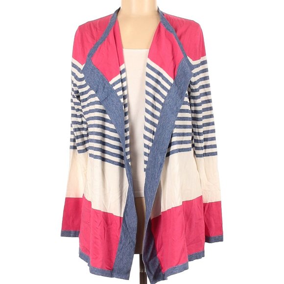 Basler | Sweaters | Nwt Basler Colorblock Drape Collar Openfront ...